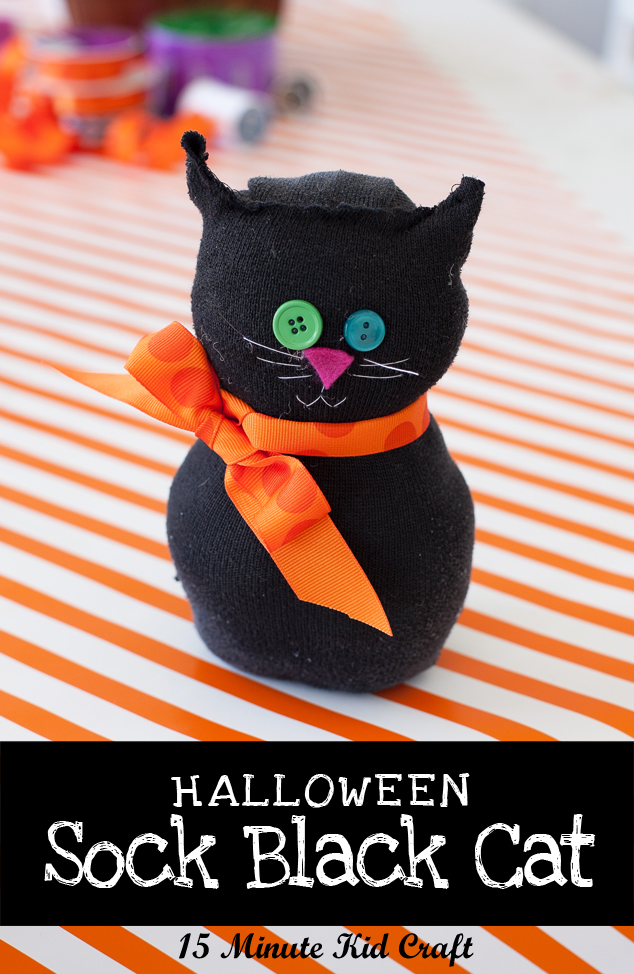 Kids 15 Minute Halloween Craft Black Sock Cat Frog Prince Paperie