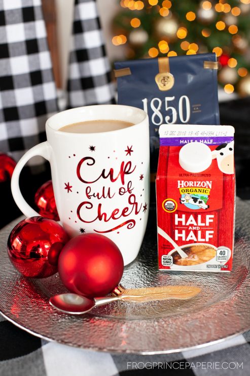 Cup full of cheer custom coffee mug for Christmas - Frog Prince Paperie