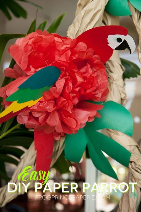 How to make a DIY Tissue Paper Parrot for Luau Parties