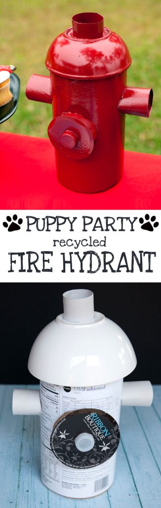 DIY Puppy Party Fire Hydrant from Recyclables - Frog Prince Paperie